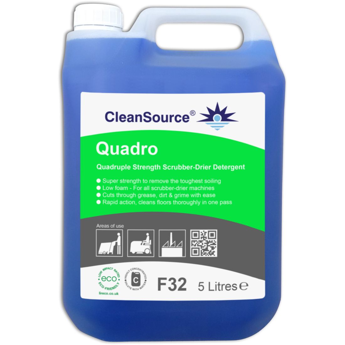 CleanSource® QUADRO Super Strength Scrubber Drier Detergent 5L - JanPal ...